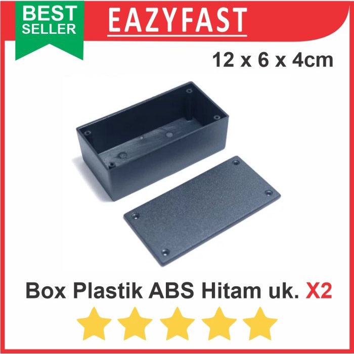 Jual Box Plastik ABS Ukuran 2 Hitam Kotak Project Case Casing Plastic ...