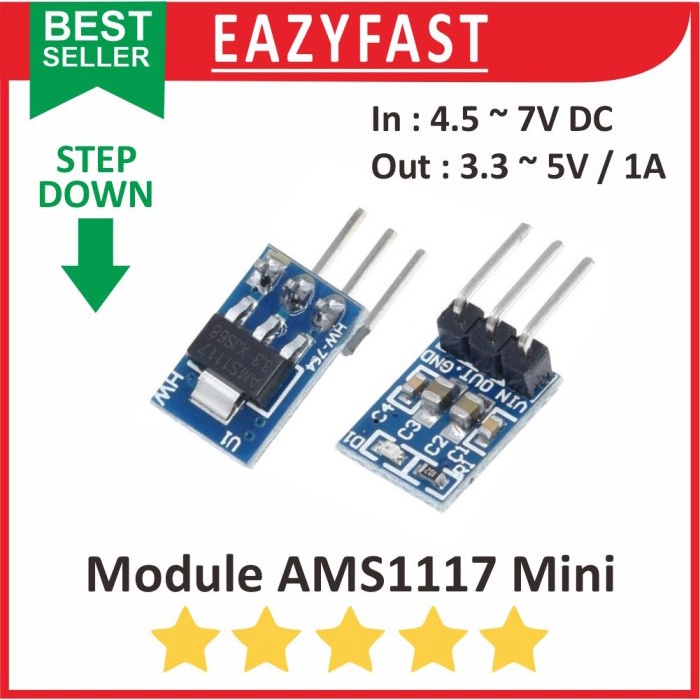 Jual Step Down 1A AMS1117 Mini AMS Module Modul DC Power Supply ...