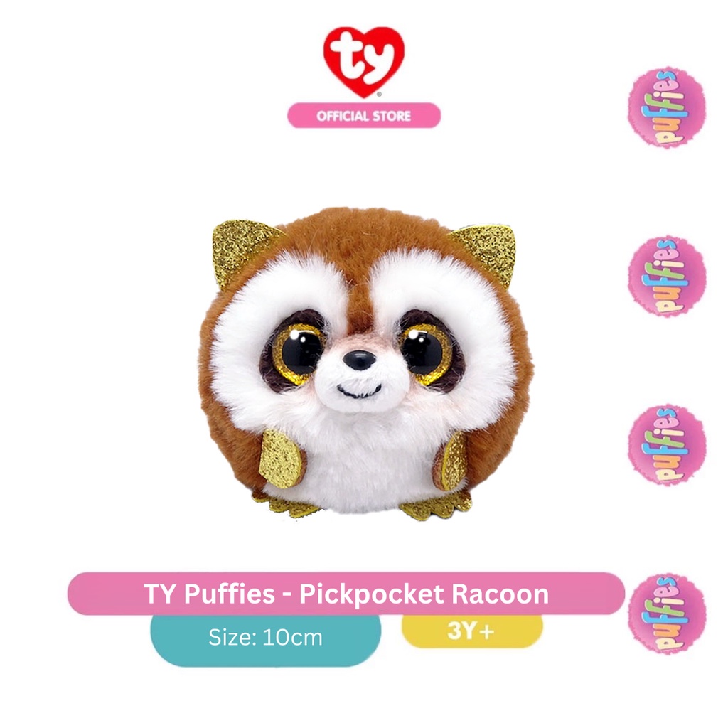Jual TY Puffies Pickpocket Racoon - Boneka Rakun | Shopee Indonesia
