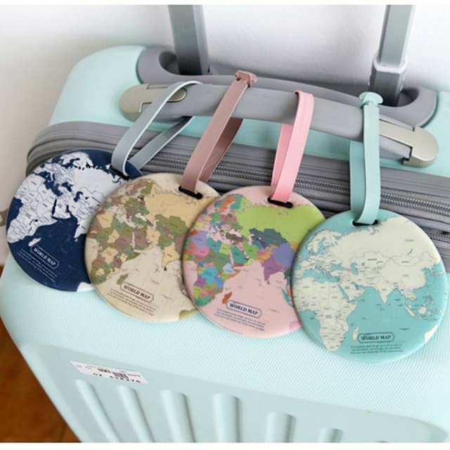 Jual WORLD MAP Luggage Tag Label Koper (Koper jadi mudah dikenal ...