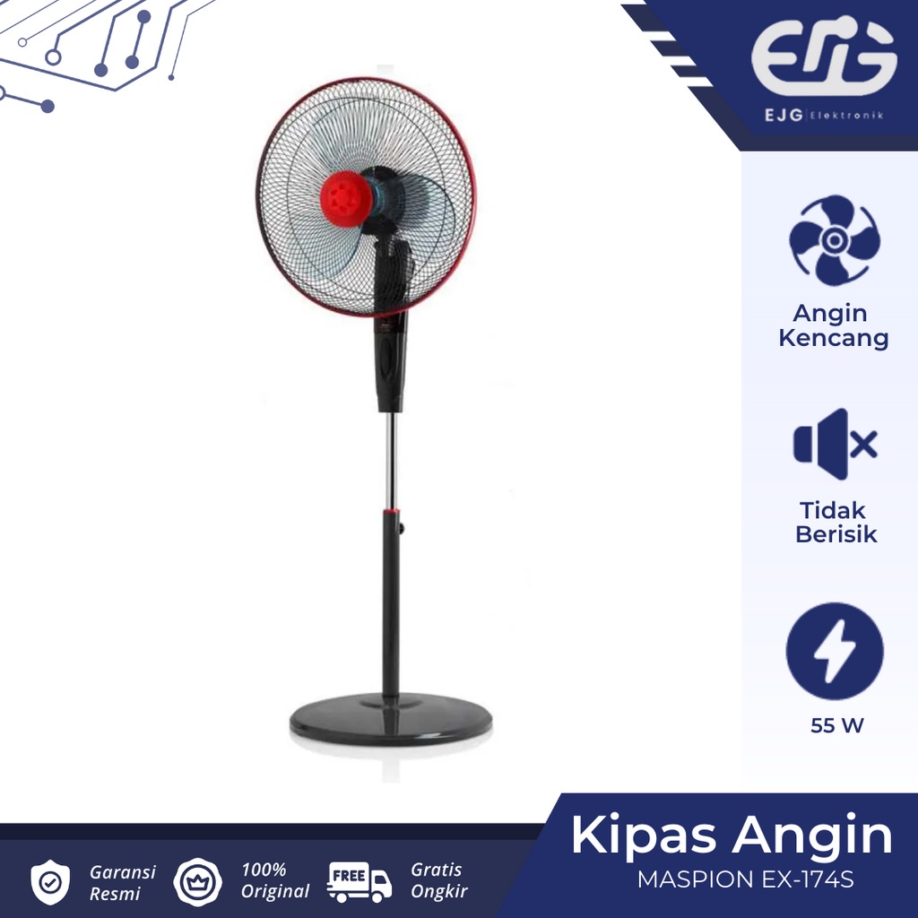 Jual Maspion stand fan 16inch EX 174S / kipas Angin berdiri maspion 16 ...