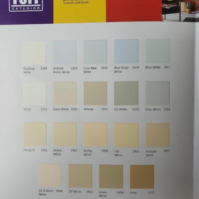 Jual CAT TEMBOK EXTERIOR ASIAN PAINT TUFF EXTERIOR 5KG - WHITE 3202 ...