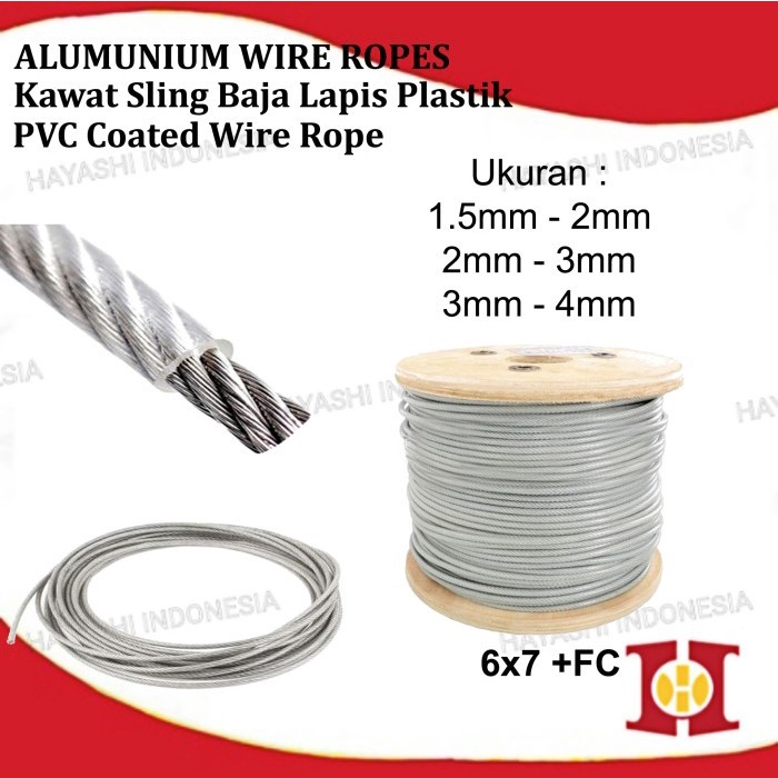 Jual Wire Rope Kabel Kawat Tali Seling Sling Baja Lapis Plastik PVC 6x7 ...
