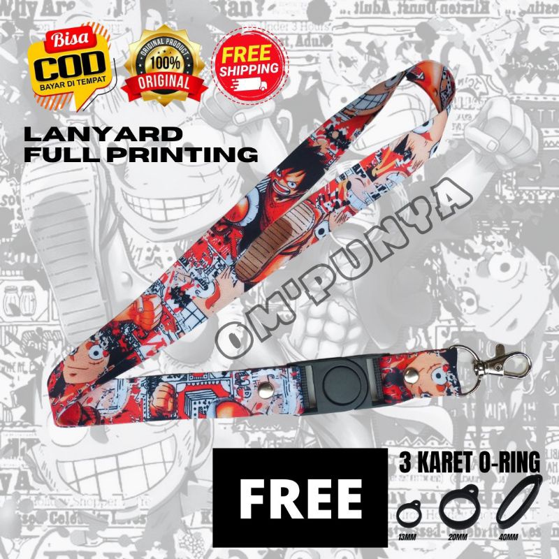 Jual Tali Lanyard Lanyars Lanyerd id Card Name tag BONUS 3 karet 0-Ring ...