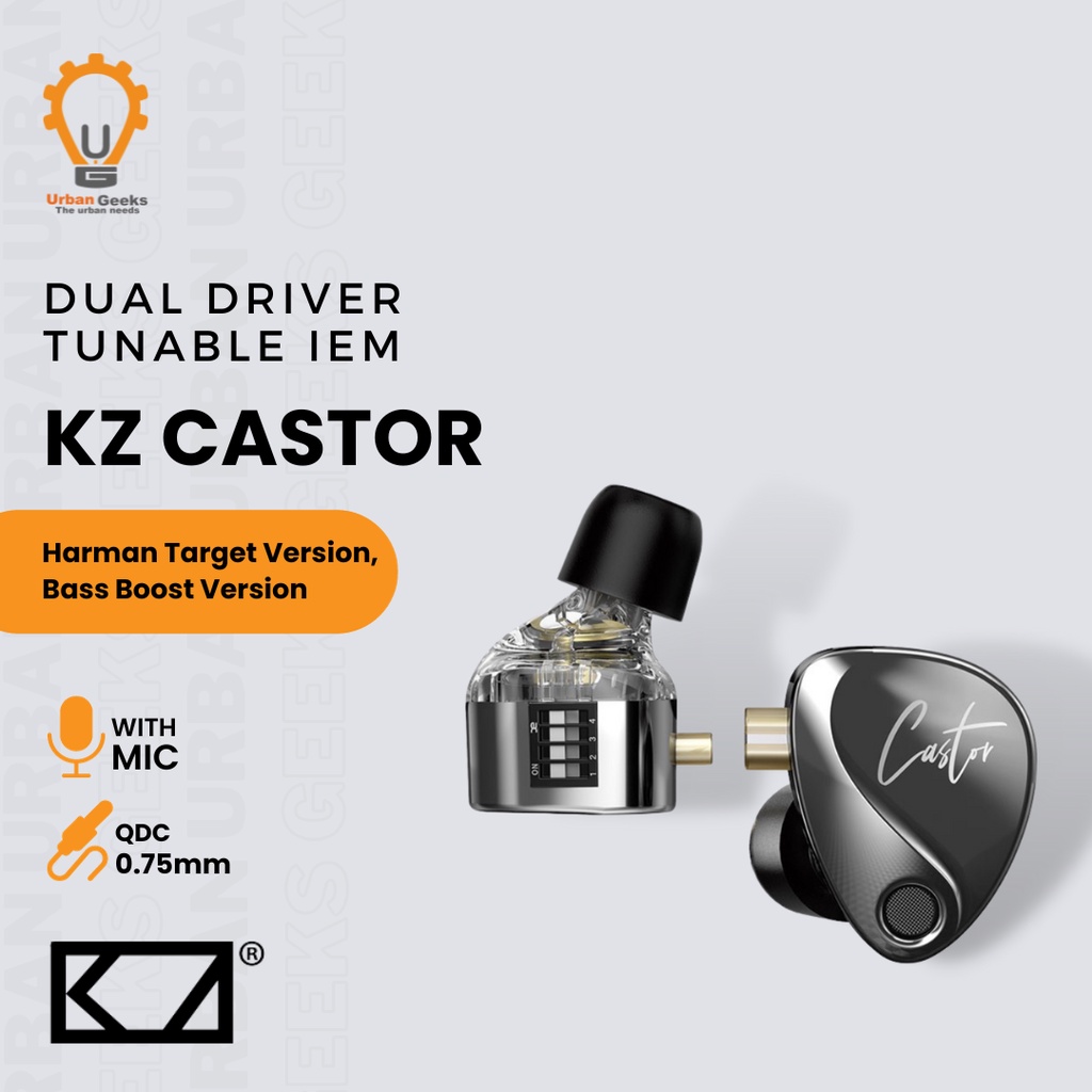 Jual Earphone KZ CASTOR Dual Dynamic Driver Metal In Ear with MIC ...