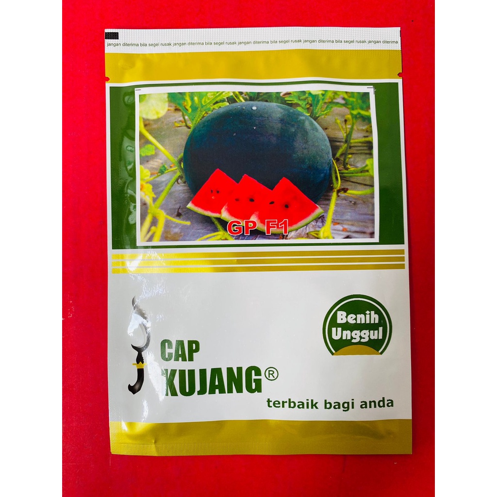 Jual Benih semangka merah bulat berbiji GP F1 isi 20gr kulit hitam dari ...