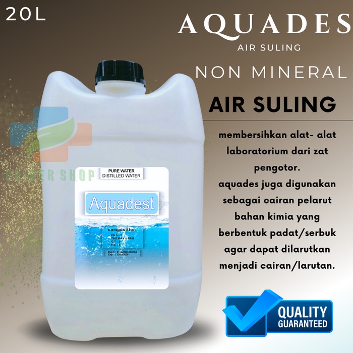 Jual Aquadest / aquadest 20 liter aquades 20 liter ph food air suling ...
