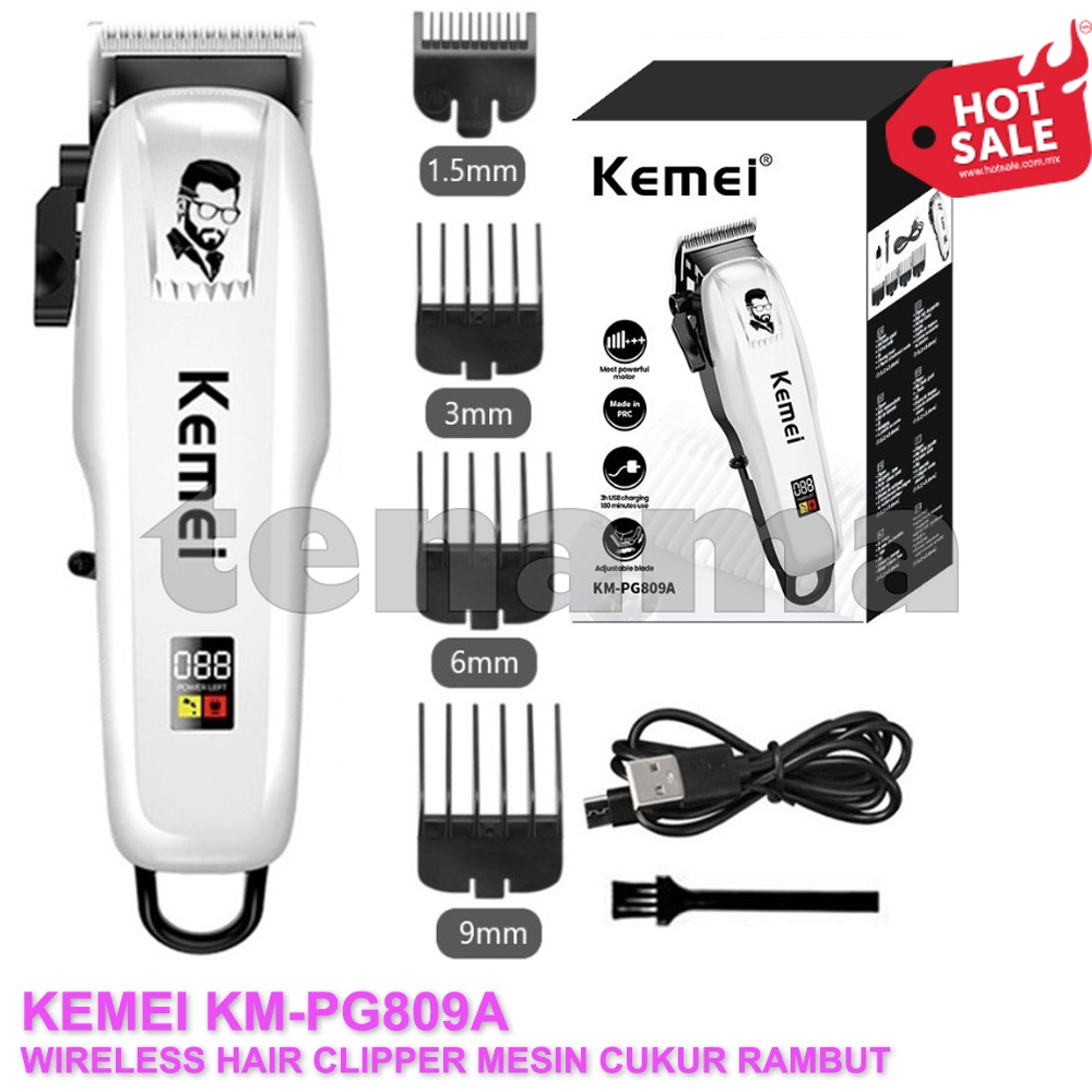 Jual Kemei KM PG 809A Wireless Hair Clipper Rechargeable Cordless ...