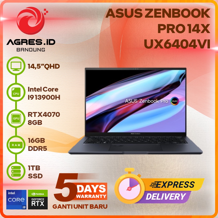 Jual ASUS ZENBOOK PRO 14X OLED UX6404VI I9 13900H RTX4070 16GB 1TB 14.5 ...