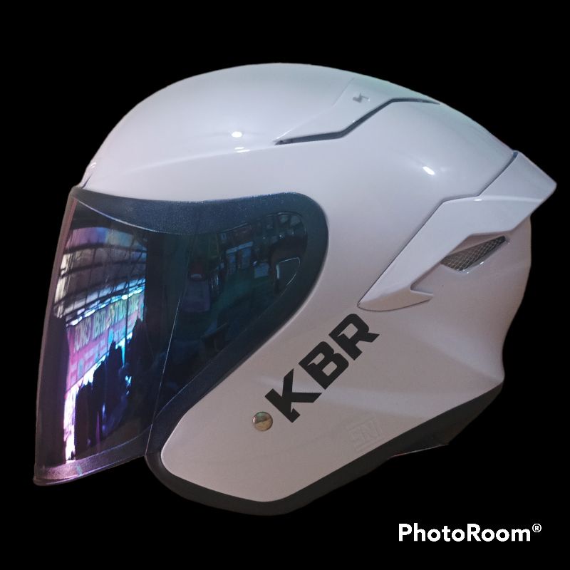 Jual Helm KBR KAIRO Putih Paket Ganteng Visor Iridium blue | Shopee ...