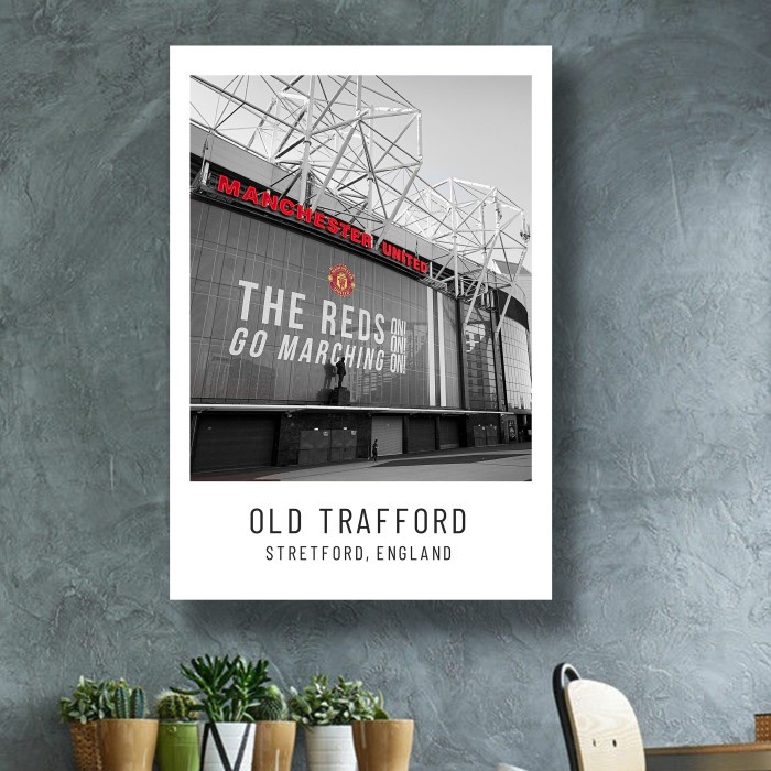 Jual Poster MANCHESTER UNITED A3+ (31x46cm) Poster Kayu OLD TRAFFORD B ...