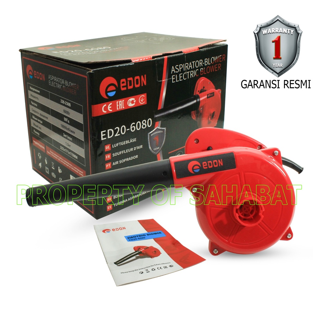 Jual BERGARANSI 1TAHUN!! EDON ED20-6080 Hand Blower Listrik - Mesin Blower Tiup Angin ...