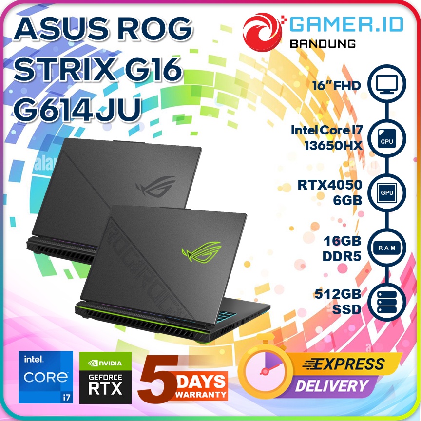Jual ASUS ROG STRIX G16 G614JU I7 13650HX RTX4050 16GB 512GB 16FHD ...