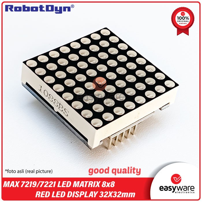 Jual RobotDyn MAX 7219 MAX 7221 LED Matrix 8x8 32x32mm Dot Matrix CCN04 ...