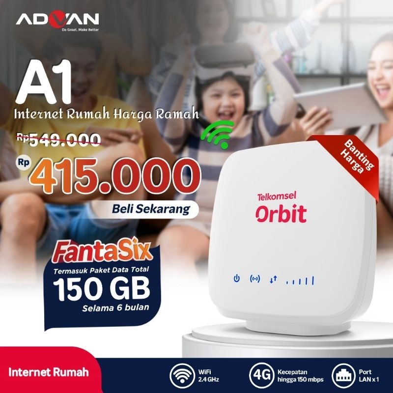 Jual Telkomsel Orbit A1 Modem Router Modem Wifi 4G Free Perdana Orbit ...