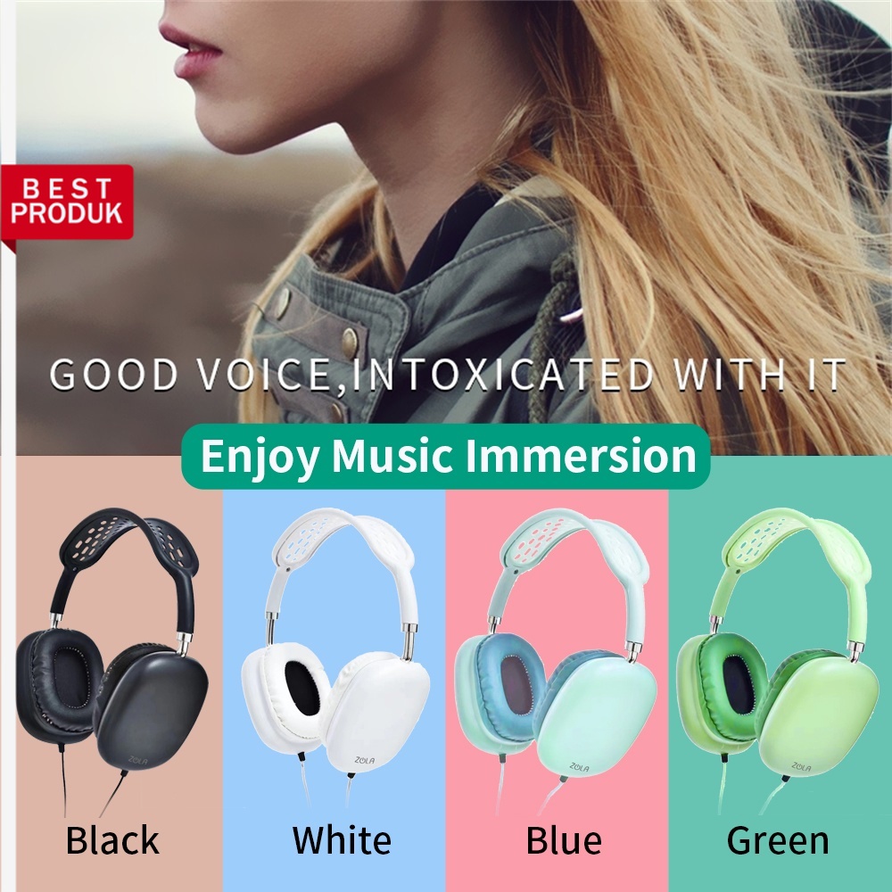 Jual Headphone Pure Bass Sound With Mic Wired Headset Bando High ...