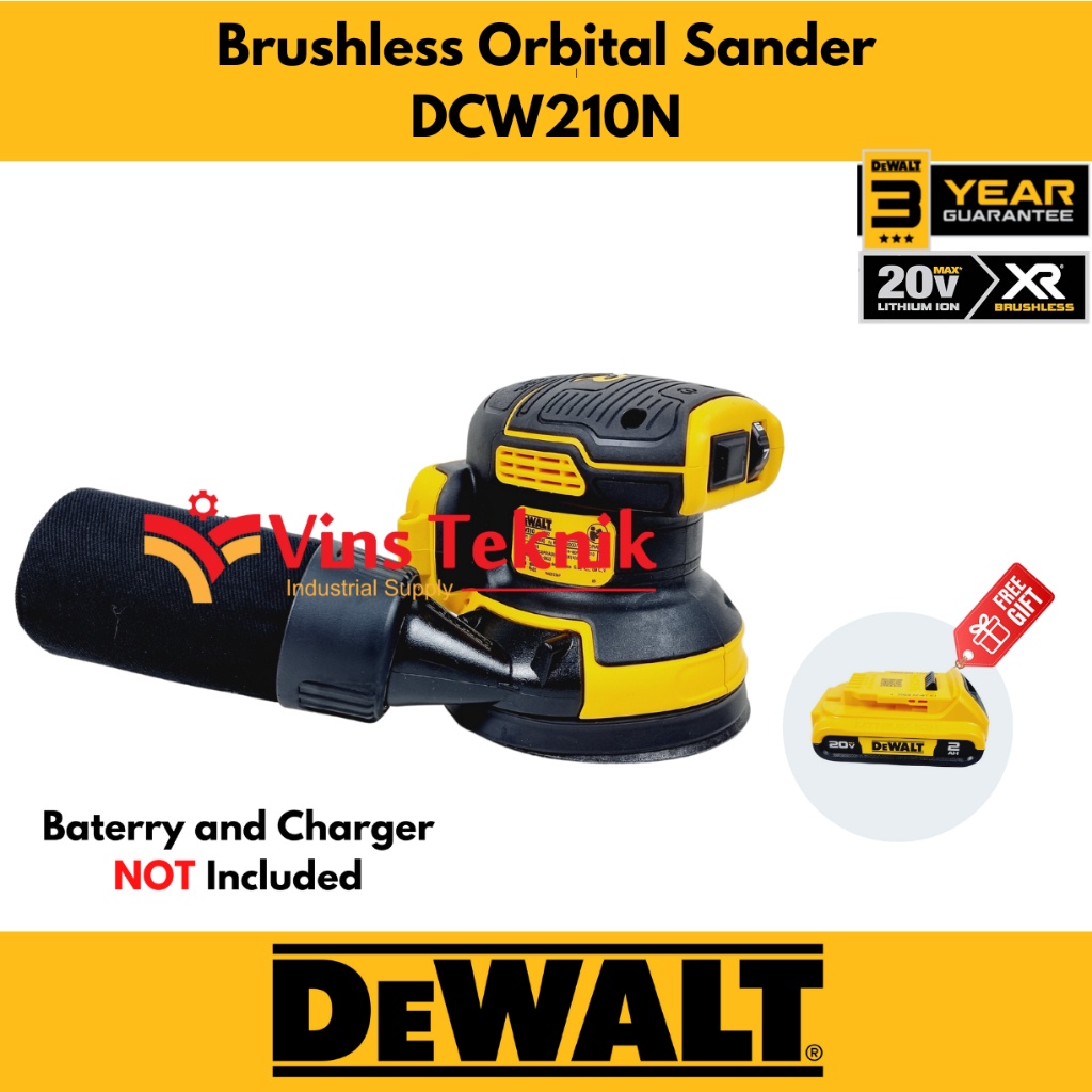 Jual Brushless Orbital Sander 5" Mesin Amplas Baterai DCW210 DeWalt ...
