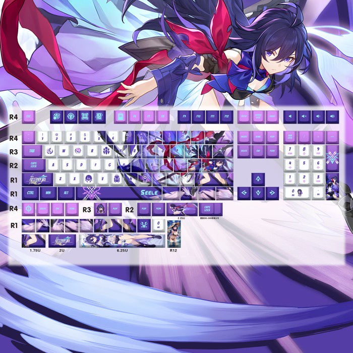 Jual Keycaps Mechanical Keyboard Anime Games Honkai Impact Seele ...
