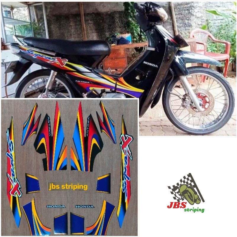Jual Stiker supra x striping Honda Supra X hitam tahun 2004 les lis ...