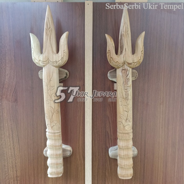 Jual Tarikan pintu motif tombak bahan kayu jati murah - Gagang ukir ...
