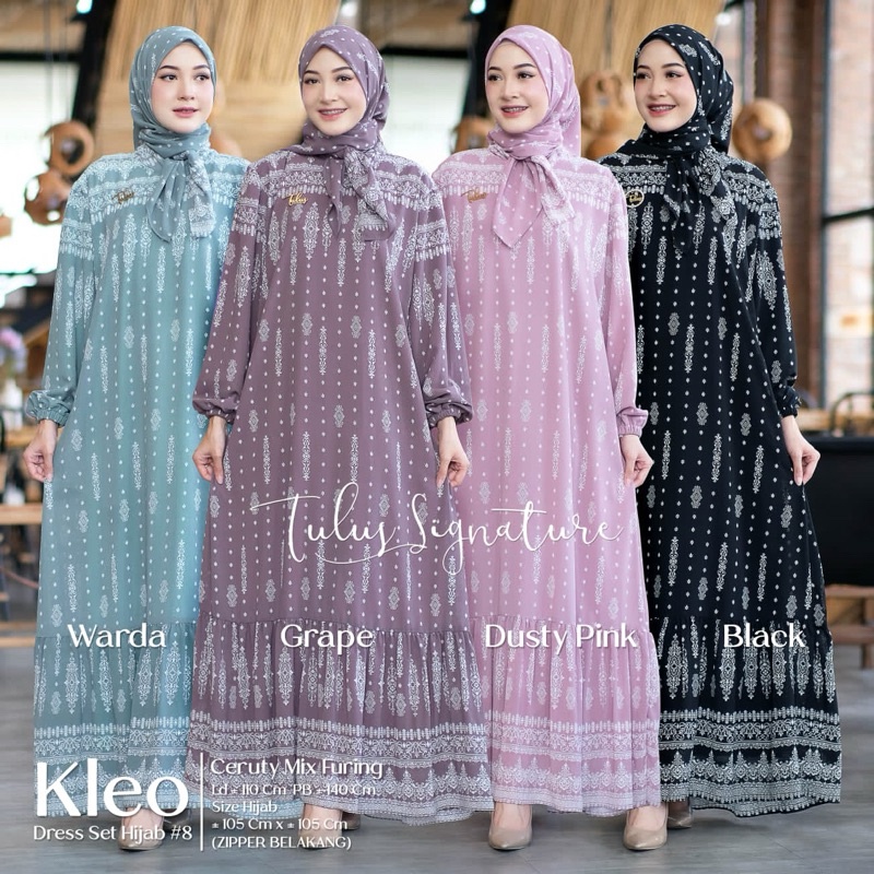 Jual [VICAN] Kleo Set Hijab #3 #4 #5 #6 #7 #8 Dress Gamis Pengajian ...