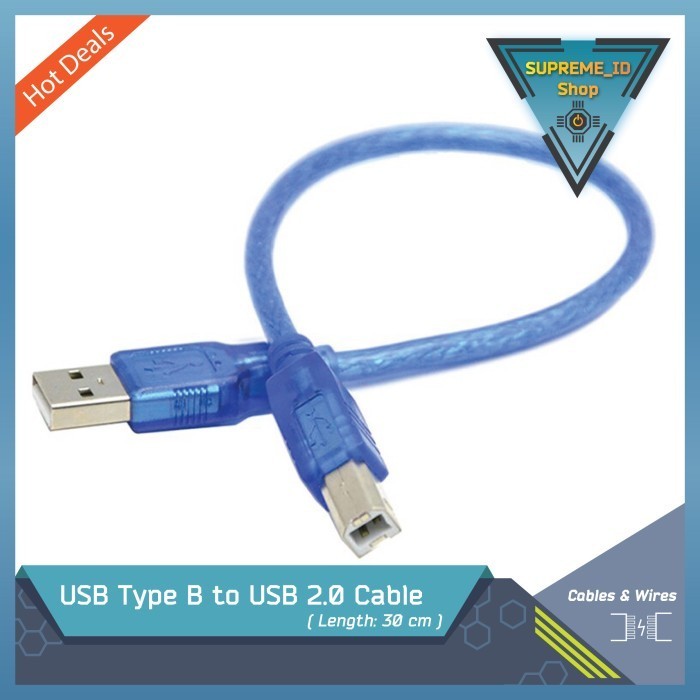 Jual USB Type B (Squareport USB) to USB 2.0 Cable | Arduino Uno Cable ...