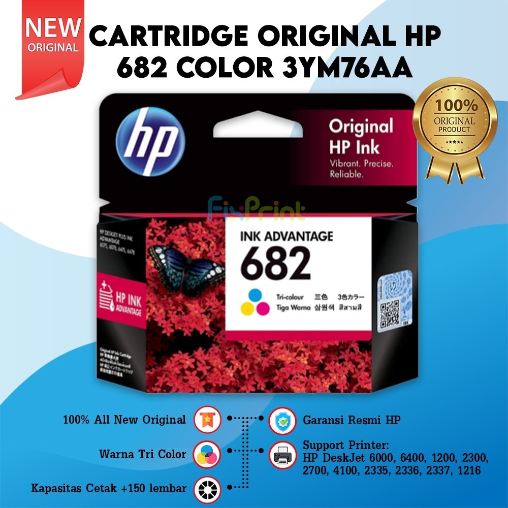 Jual Cartridge Tinta HP 680 / 682 Black & Color Original Catridge ...