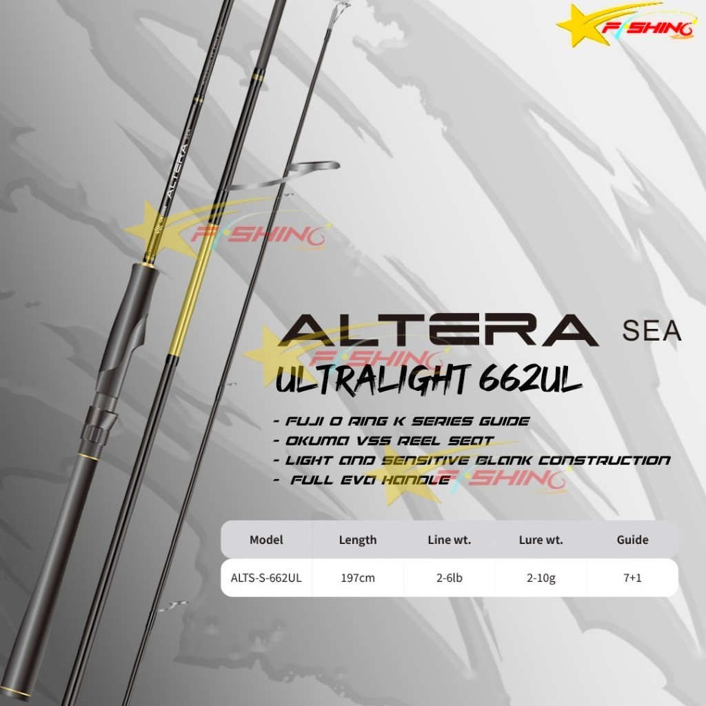 Jual Stars Fishing Joran Pancing OKUMA Altera Sea Ultralight 662UL 2 ...