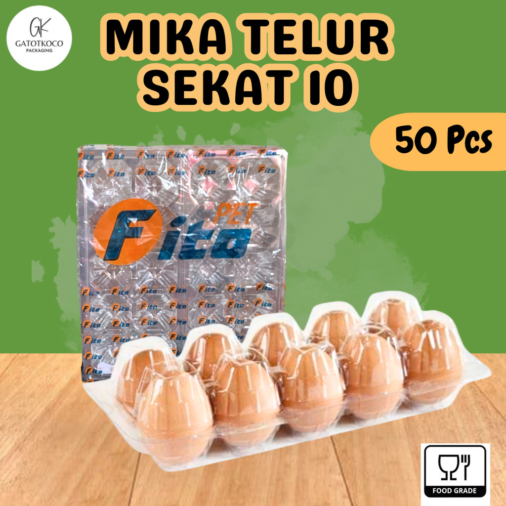 Jual (50 Pcs) Mika Telur sekat 10/mika telur asin/mika telur isi 10/mika khusus telur tebal/mika ...