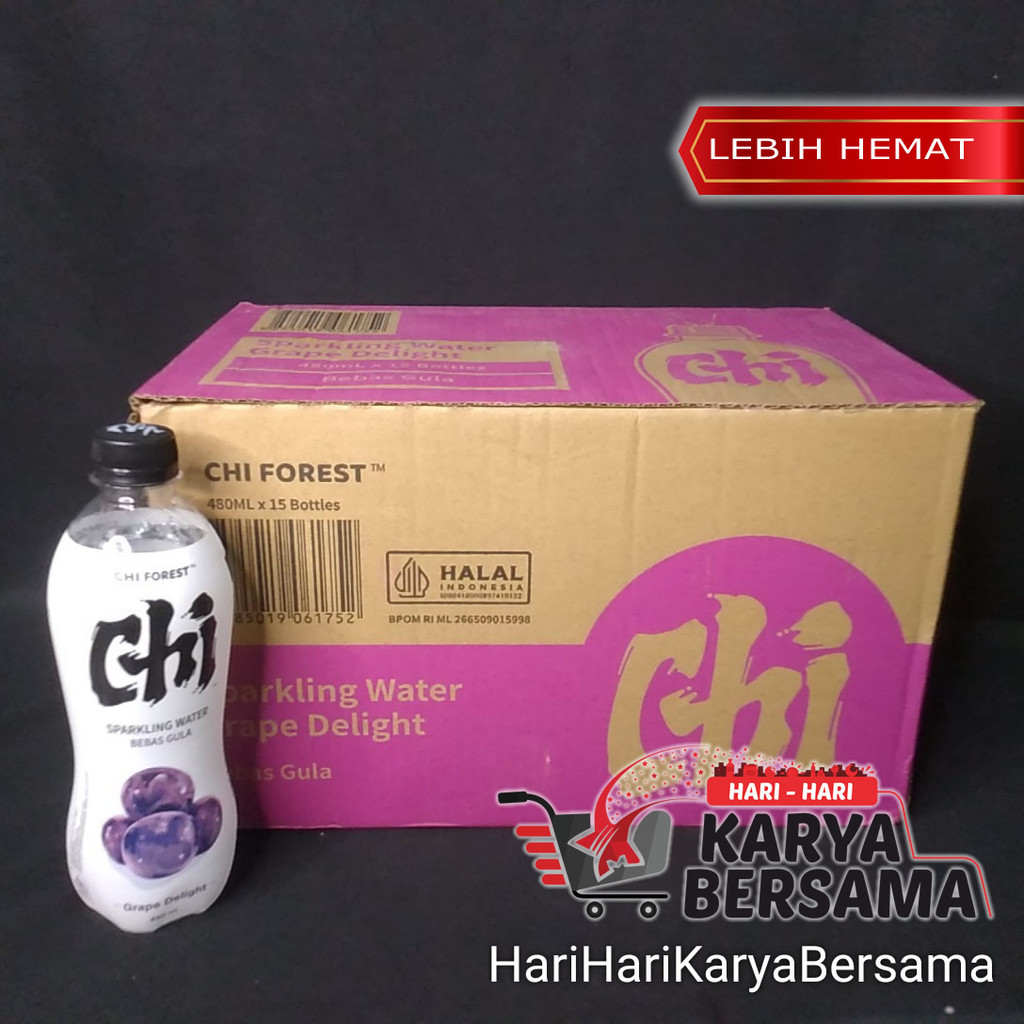 Jual MINUMAN RINGAN CHI FOREST SPARKLING WATER GRAPE DELIGHT 15'S X ...