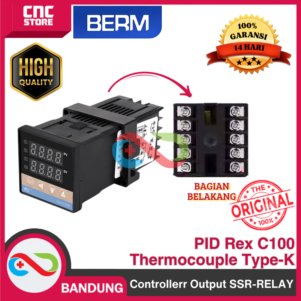 Jual PID REX C100 C-100 THERMOCOUPLE TYPE-K CONTROLLER OUTPUT SSR-RELAY ...
