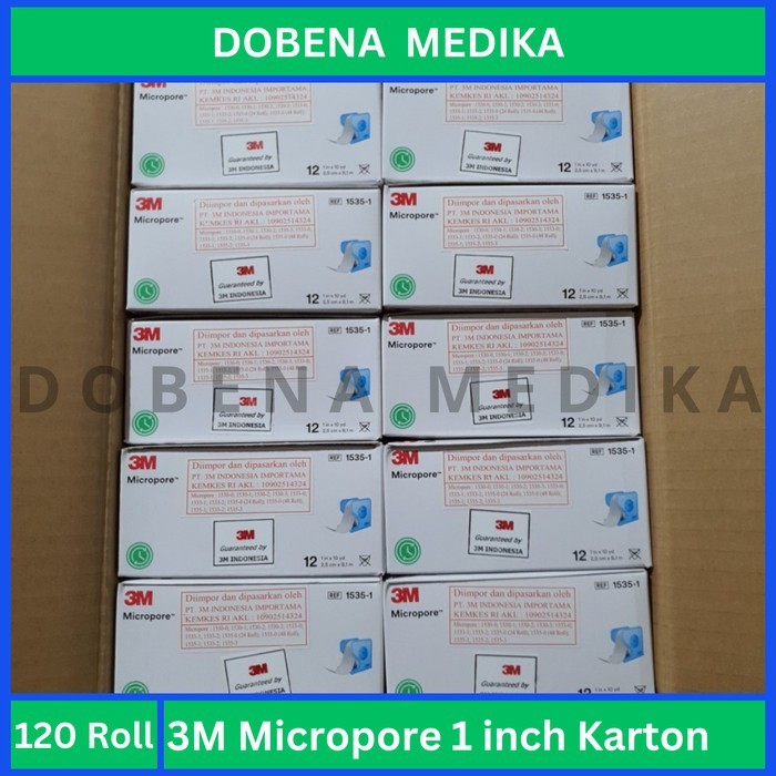 Jual 3M Micropore Plester Roll Putih 1 2 1/2 inch isi 120 60 240 ...