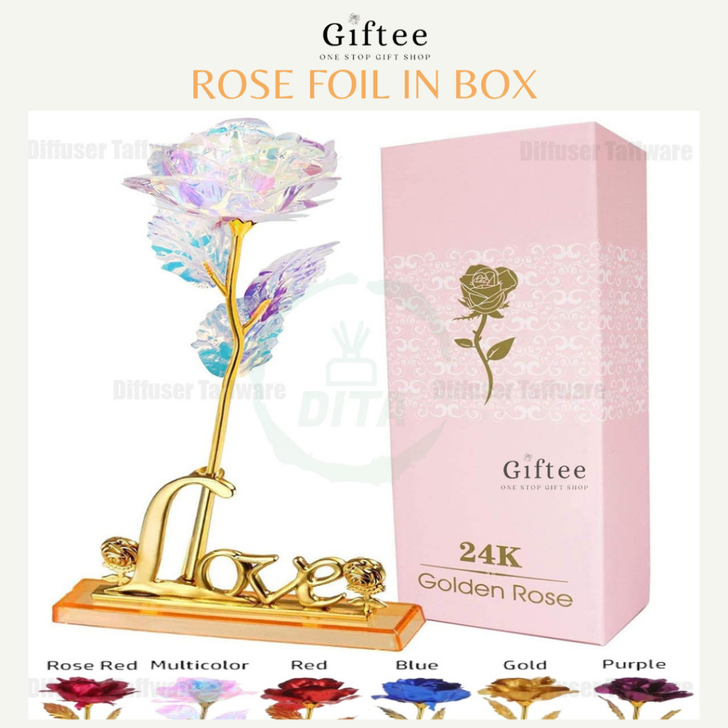 Jual ROSE FOIL IN BOX BUNGA MAWAR LED BEAUTY AND THE BEAST GALAXY ...