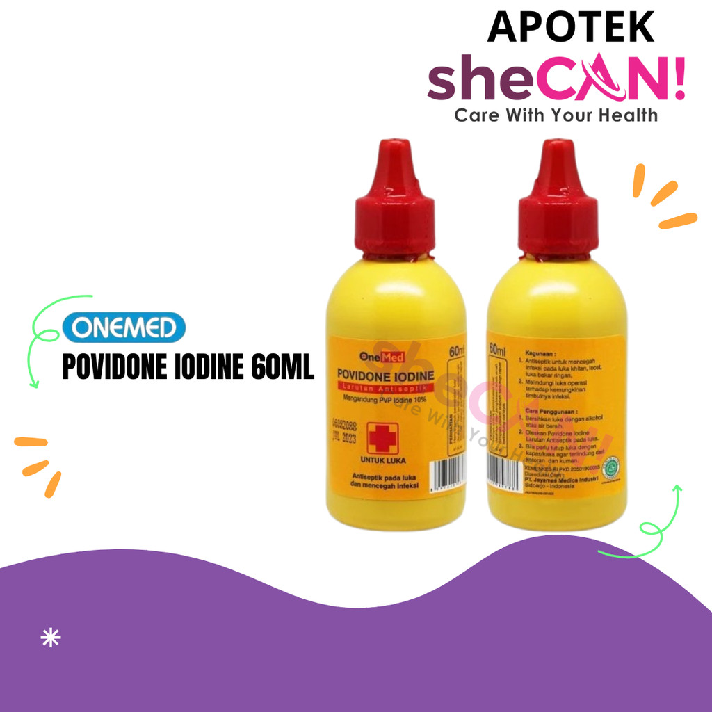 Jual OneMed Povidone Iodine 60ml // Obat Merah Antiseptik | Shopee ...