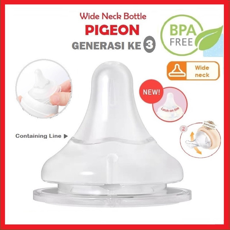 Jual Dot Untuk PIGEON Nipple Peristaltic Wide Neck Generasi 3 Dot ...