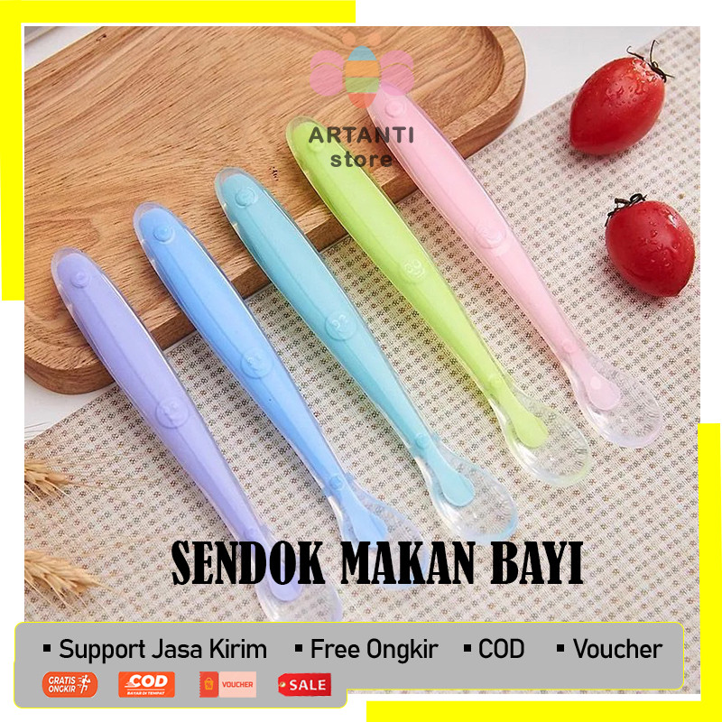 Jual Sendok Makan Bayi Silikon Lembut BPA Free Silicone Baby Spoon ...