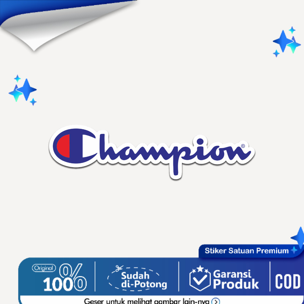 Jual Sticker Logo Brand Distro Champions Vinyl Glossy Stiker Helm ...