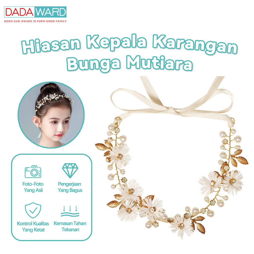 Jual DADAWARD Headpiece Bunga Mutiara Bando Pengantin Bunga Princess ...