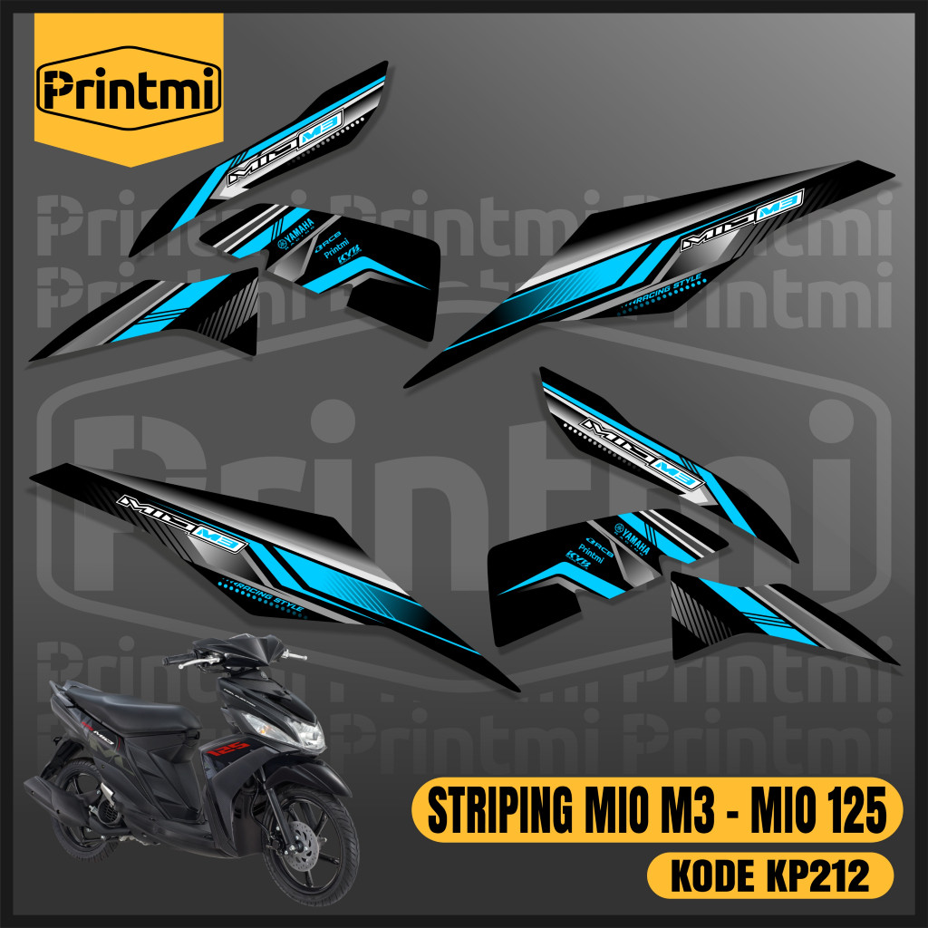 Jual Stiker Striping Mio M3 125 Variasi Motor Yamaha Sticker Racing Decal Modifikasi KP212 ...