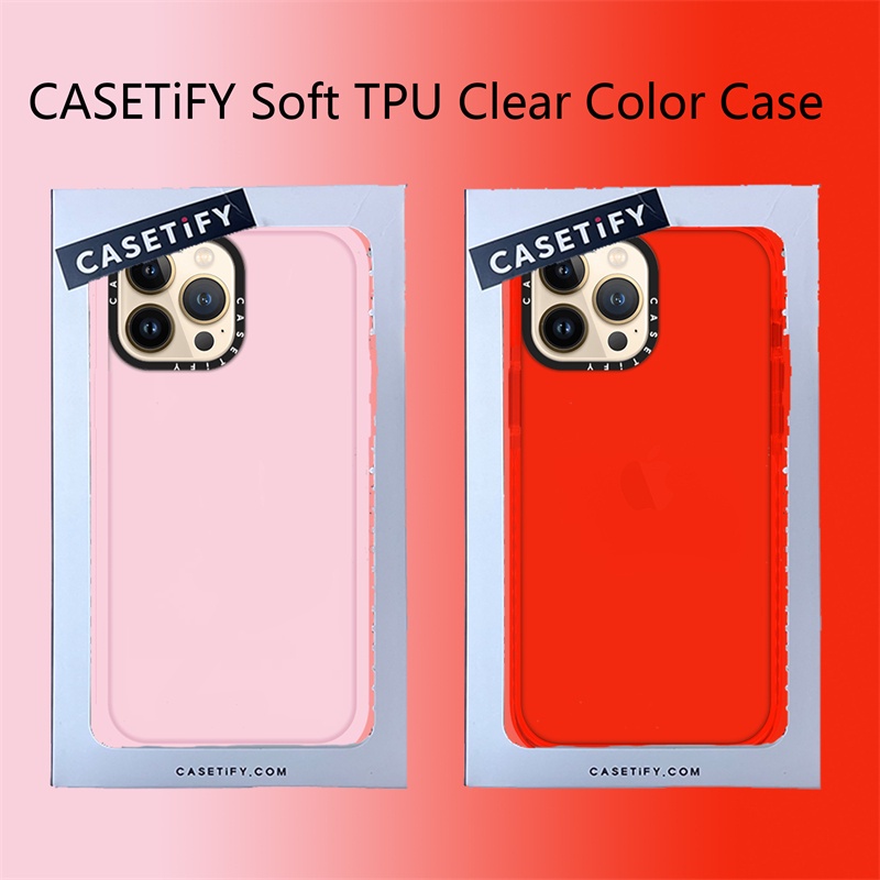 Jual CASETiFY X Pink & Red Soft TPU Clear Case For IPhone 15 14 13 12 ...