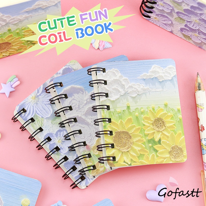 Jual Notebook Kartun Coil Lukisan Minyak Hewan Notebook Mini Siswa Alat ...