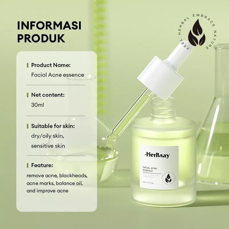 Jual [COD] HerBaay Gentle Acne EssenceSerum Salicylic Acid Facial Acne ...