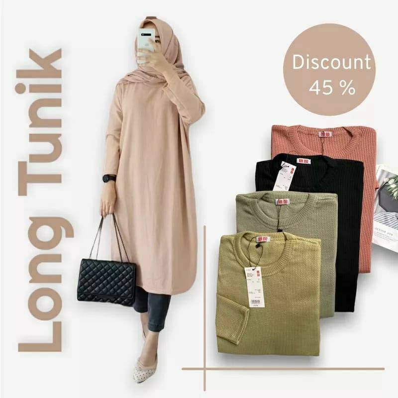 Jual TUNIK WANITA TERBARU / ATASAN TUNIK / TUNIK WAFFLE PREMIUM/ SIMPLE TUNIK / BASIC TUNIK ...