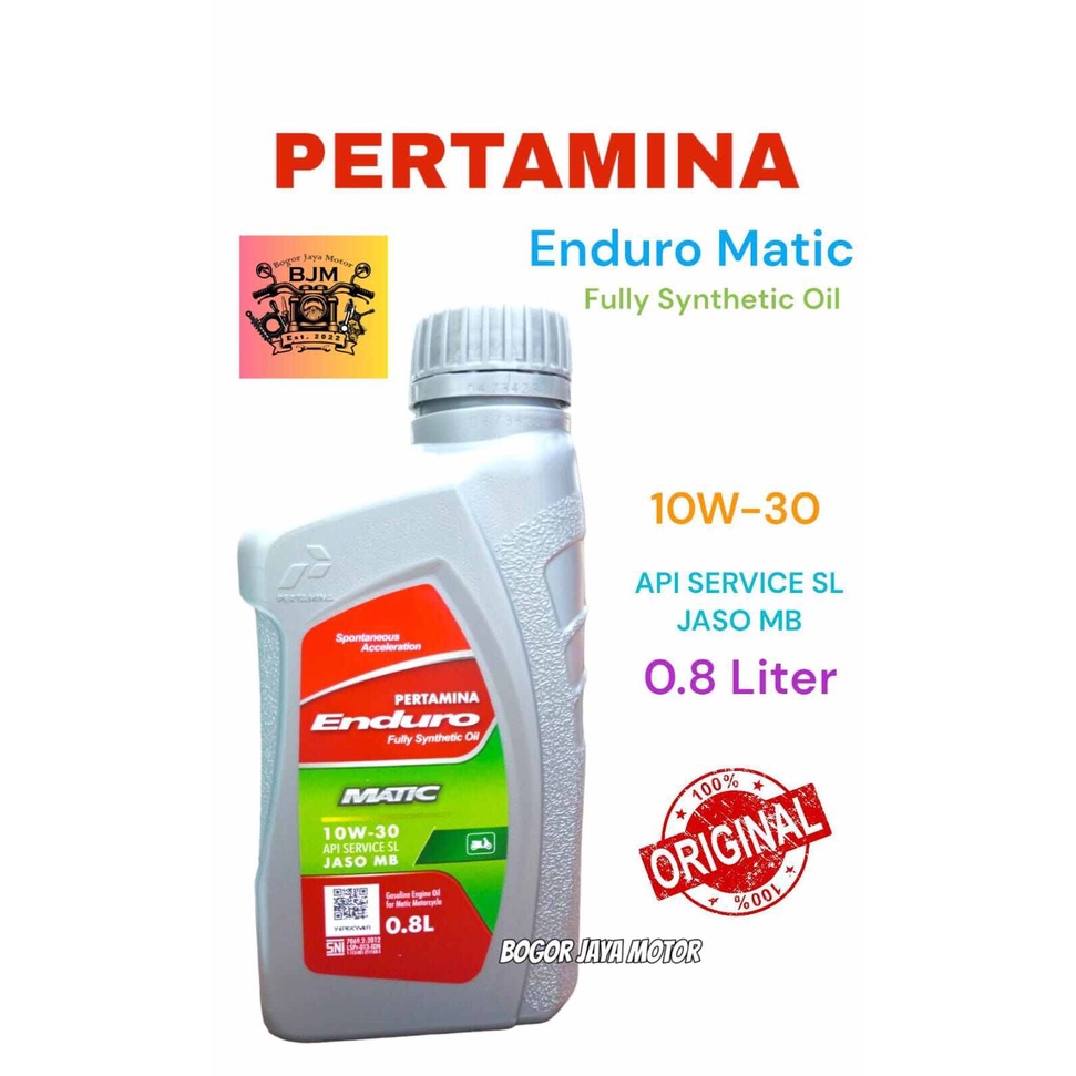 Jual PERTAMINA ENDURO MATIC 10W-30 0.8L OLI ENDURO MATIC ORIGINAL OLI ...