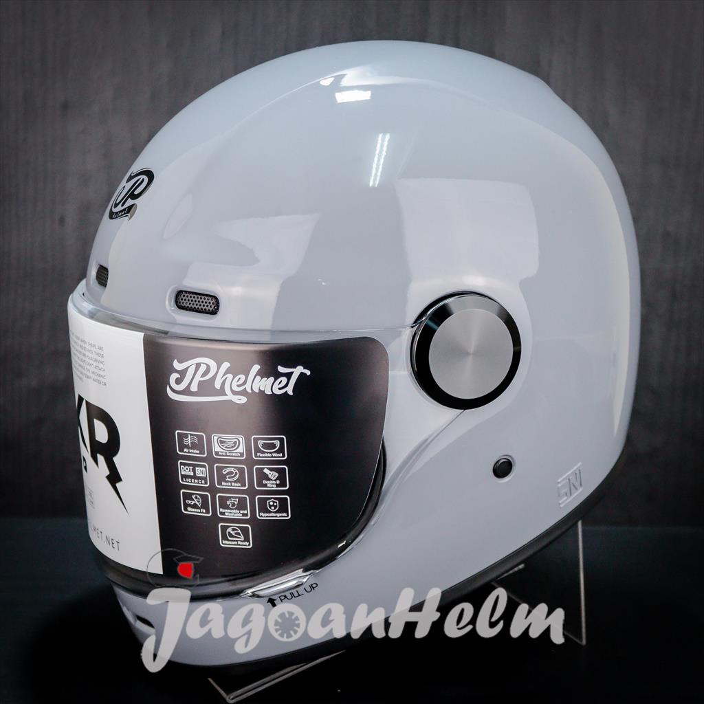 Jual JPX HELM JP ROKR SOLID | GORILLA GREY GLOSSY | RETRO CLASSIC ...