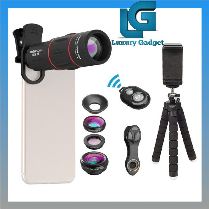 Jual HARGA LENSA TELE HP 18X ZOOM KAMERA SMARTPHONE 4IN1 + TRIPOD ...