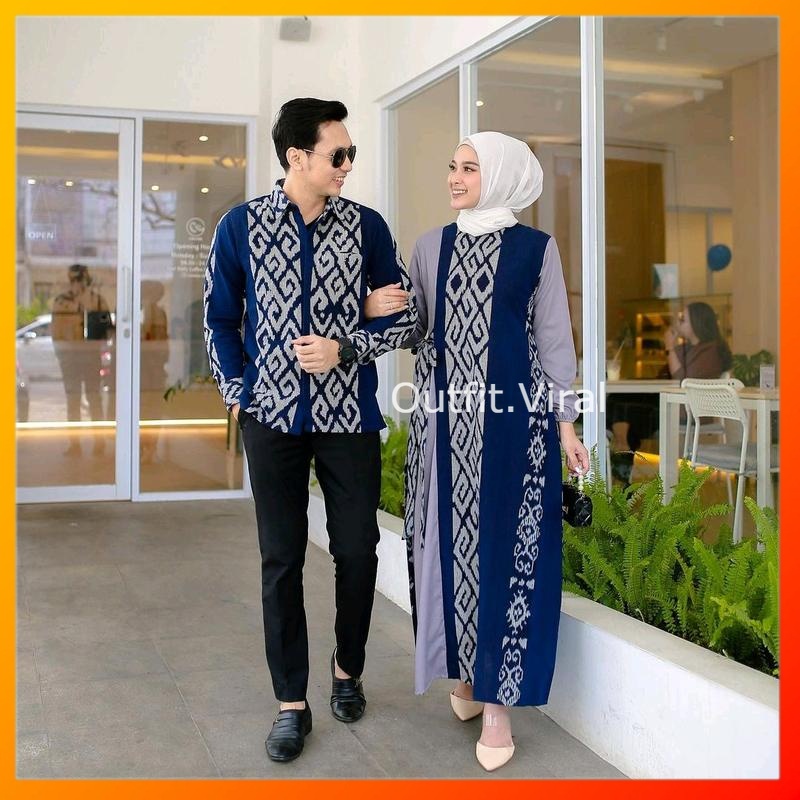 Jual Tenun Baju Couple Kekinian Baju Couple Kondangan Set Baju Couple Hari Raya Bau Tenun