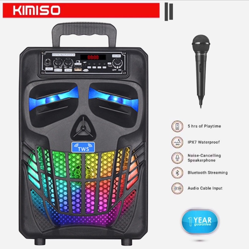 Jual Kimiso 7801 8.8Inc Speaker Bluetooth Karaoke Gratis mic/Speaker ...