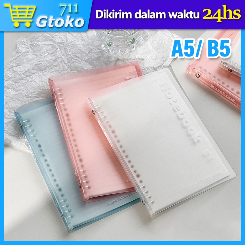 Jual Slim File Binder Notebook Buku Tulis Catatan Transparan A5 / B5 ...