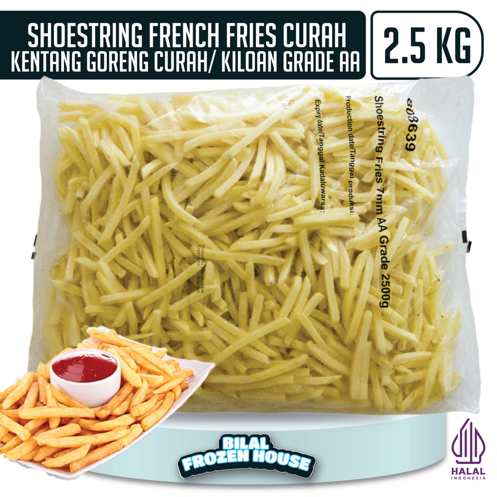 Jual Kentang Goreng Curah - French Fries Shoestring Curah 2,5kg - Curah 2,5kg | Shopee Indonesia